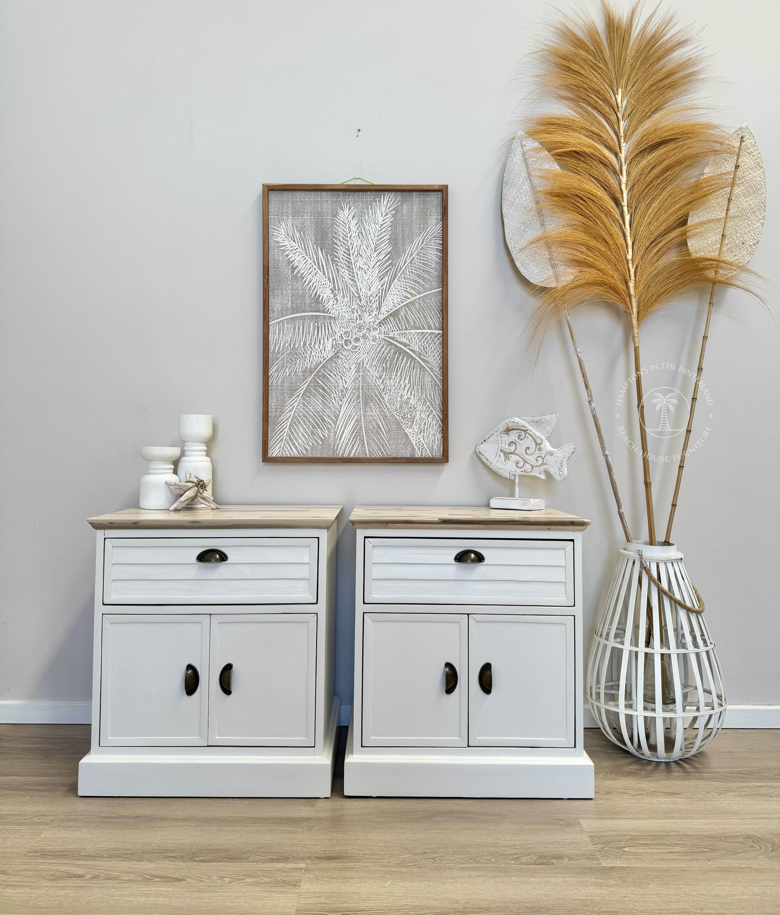 *STUNNING* Hampton’s Beach House Classic Extra Large Bedside Tables ...